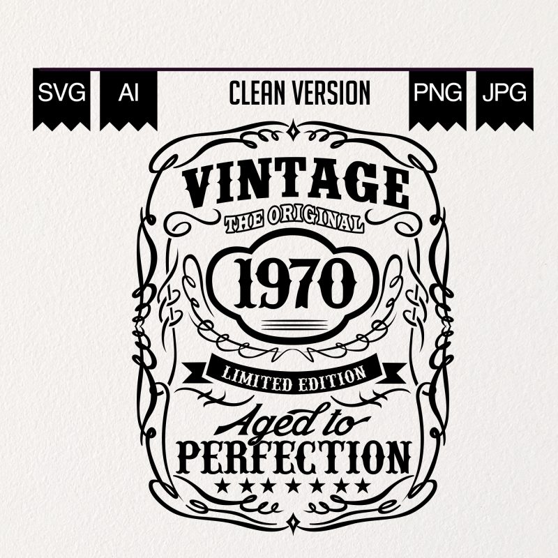 Vintage 1970 s 50th Birthday Shirt Design T Shirt Design Template 
