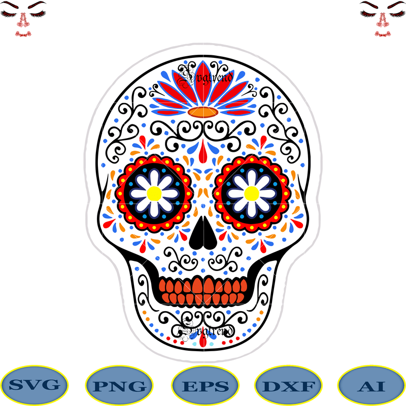 Sugar Skull Svg, Skull Svg, Skull vector, Sugar skull art vector, Skull ... Sugar Skull Svg, Skull Svg, Skull vector, Sugar skull art vector, Skull ...