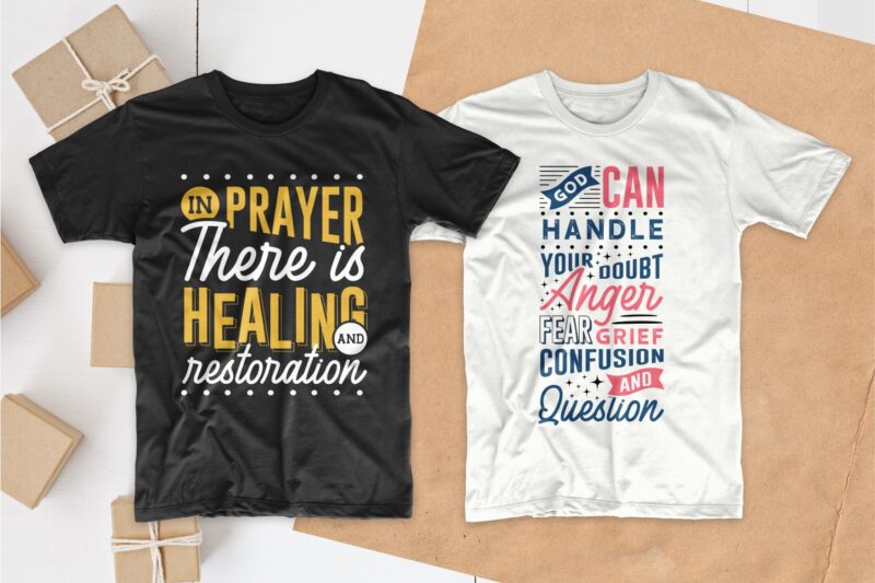 Prayer T Shirt Design Bundle Typography T Shirt Design Religion T
