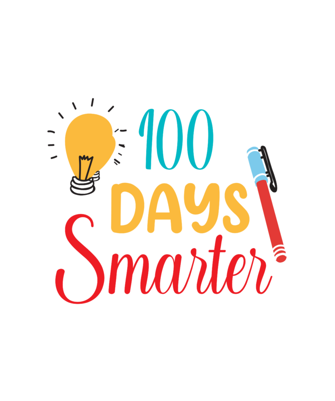 100 Days Smarter T Shirt Happy 100 Days T Shirt Cute Apple Pencil