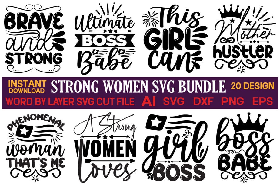 Strong Women Svg Bundle Strong Woman Bundle Woman Empowerment Png