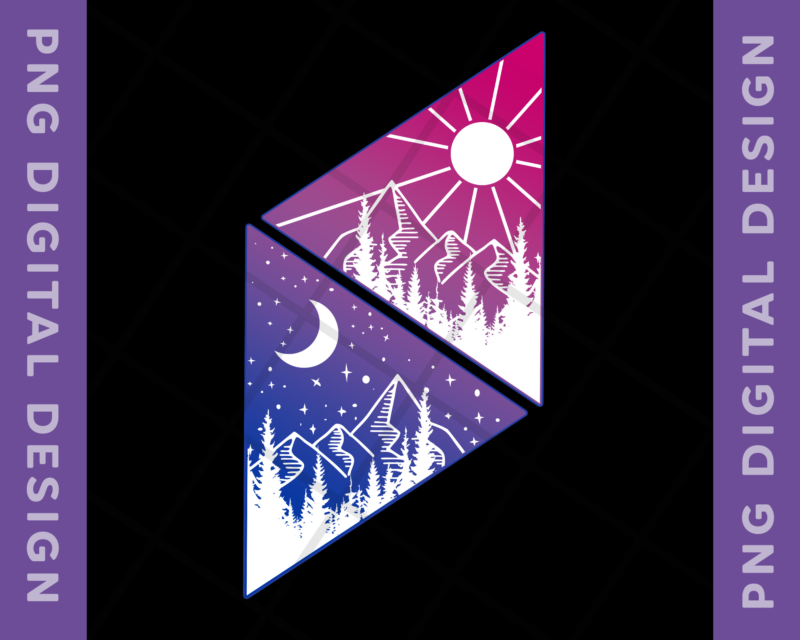 Bisexuality Day Png File Sun And Moon Design Bi Pride Day Night