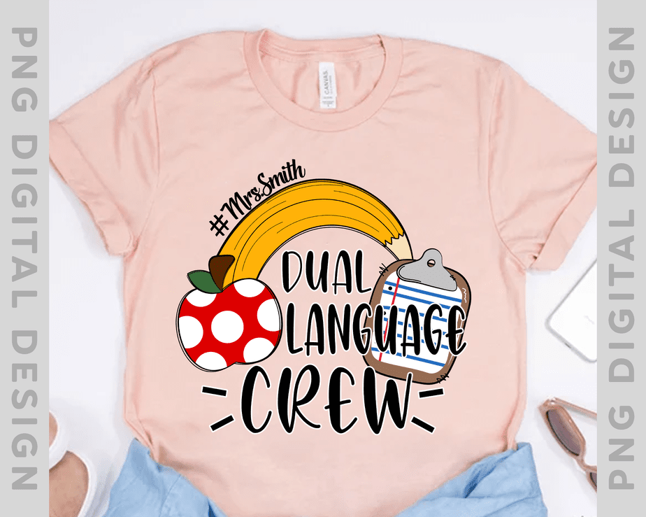 Dual Language Teacher Shirt Dual Language Crew Bilingual Teacher