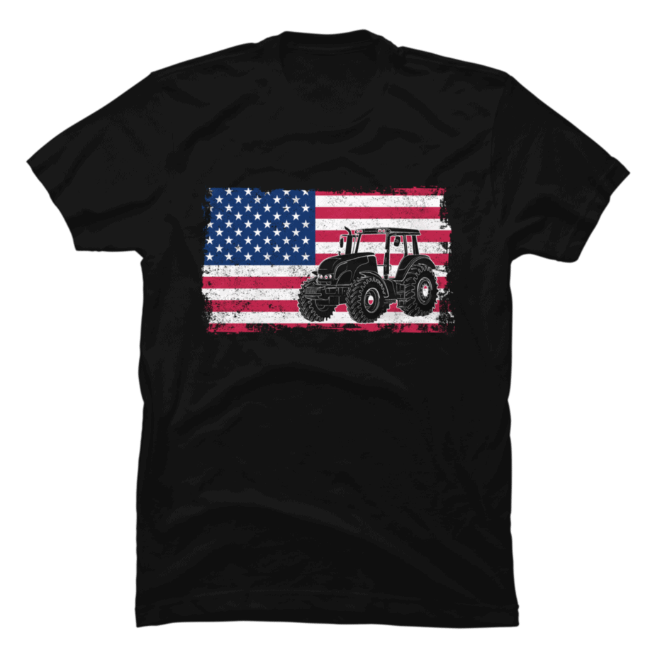 Farm Tractors Usa Flag Patriotic Farming T Buy T Shirt Designs