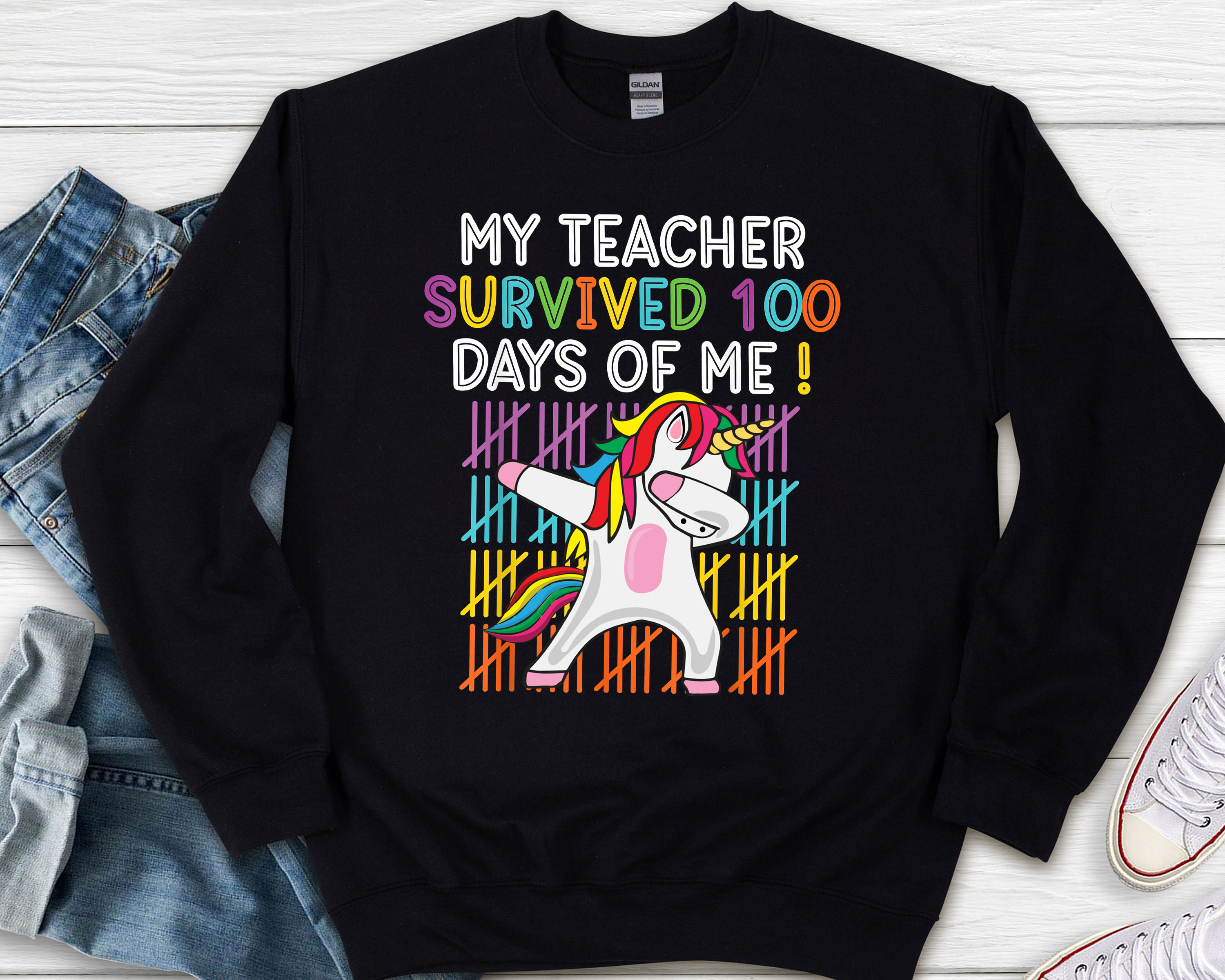 My Teacher Survived 100 Days Of Me Dabbing Unicorn 100th Day Nl Buy T