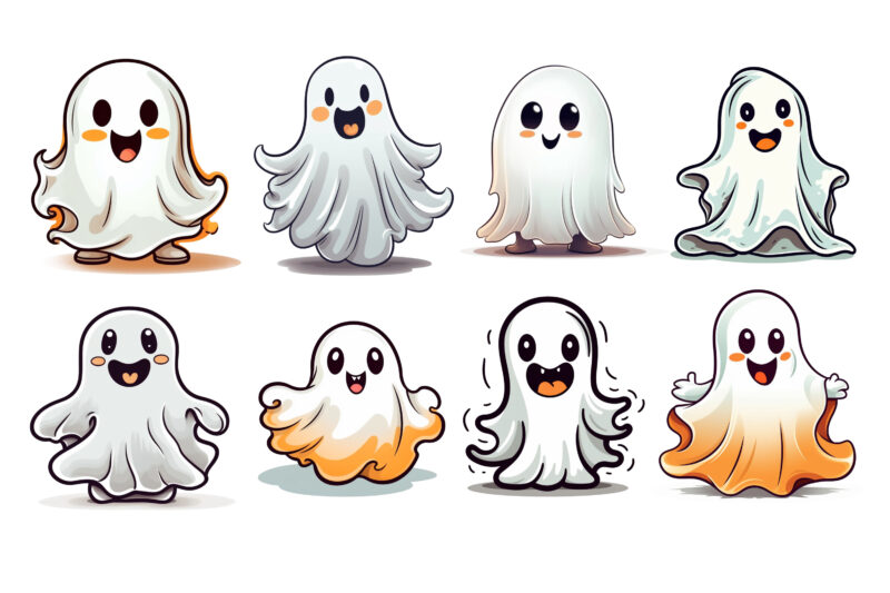 Cute Ghost Halloween Clipart Buy T Shirt Designs