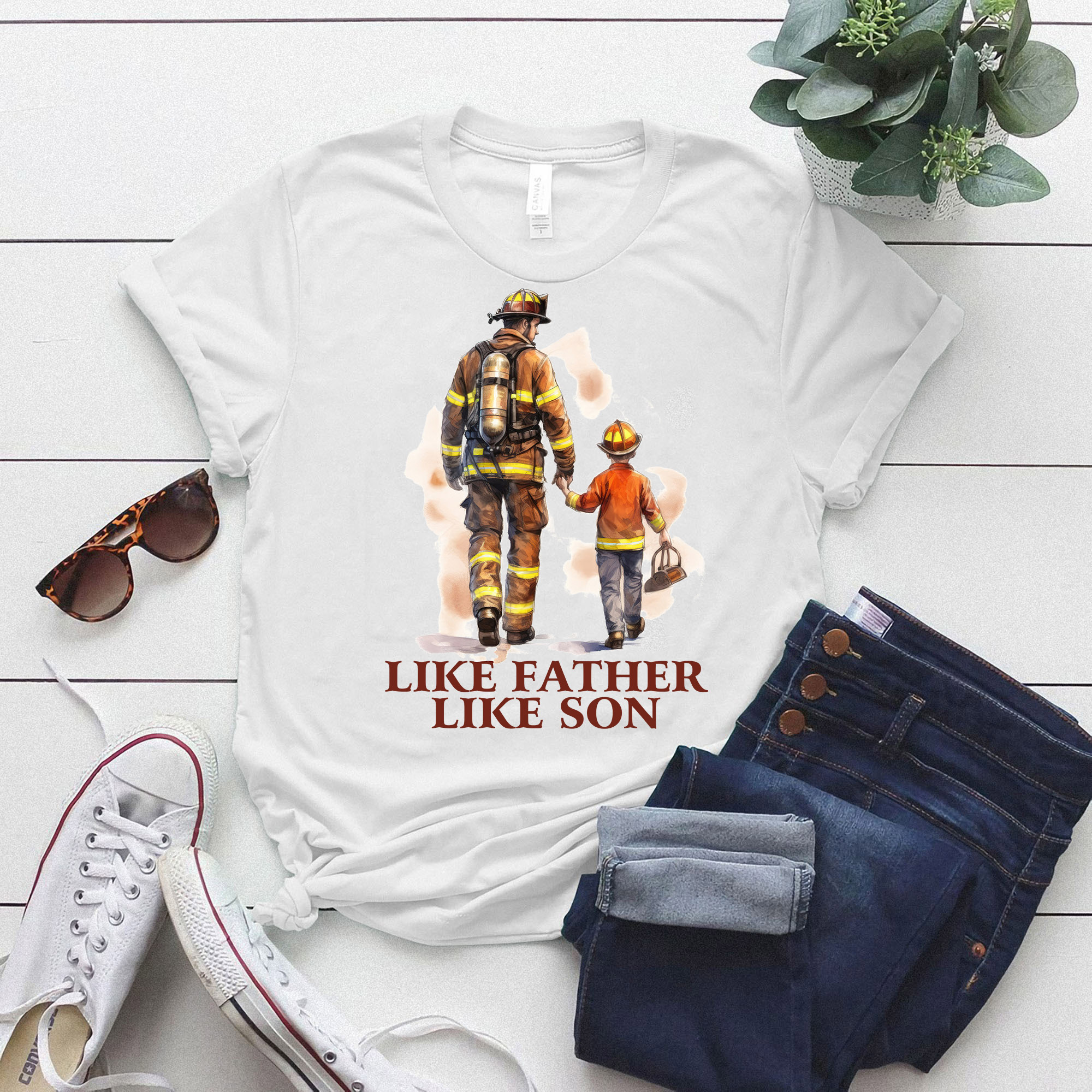 Firefighter Dad Fireman Father Son Fathers Day T Shirt Ltsp Buy T