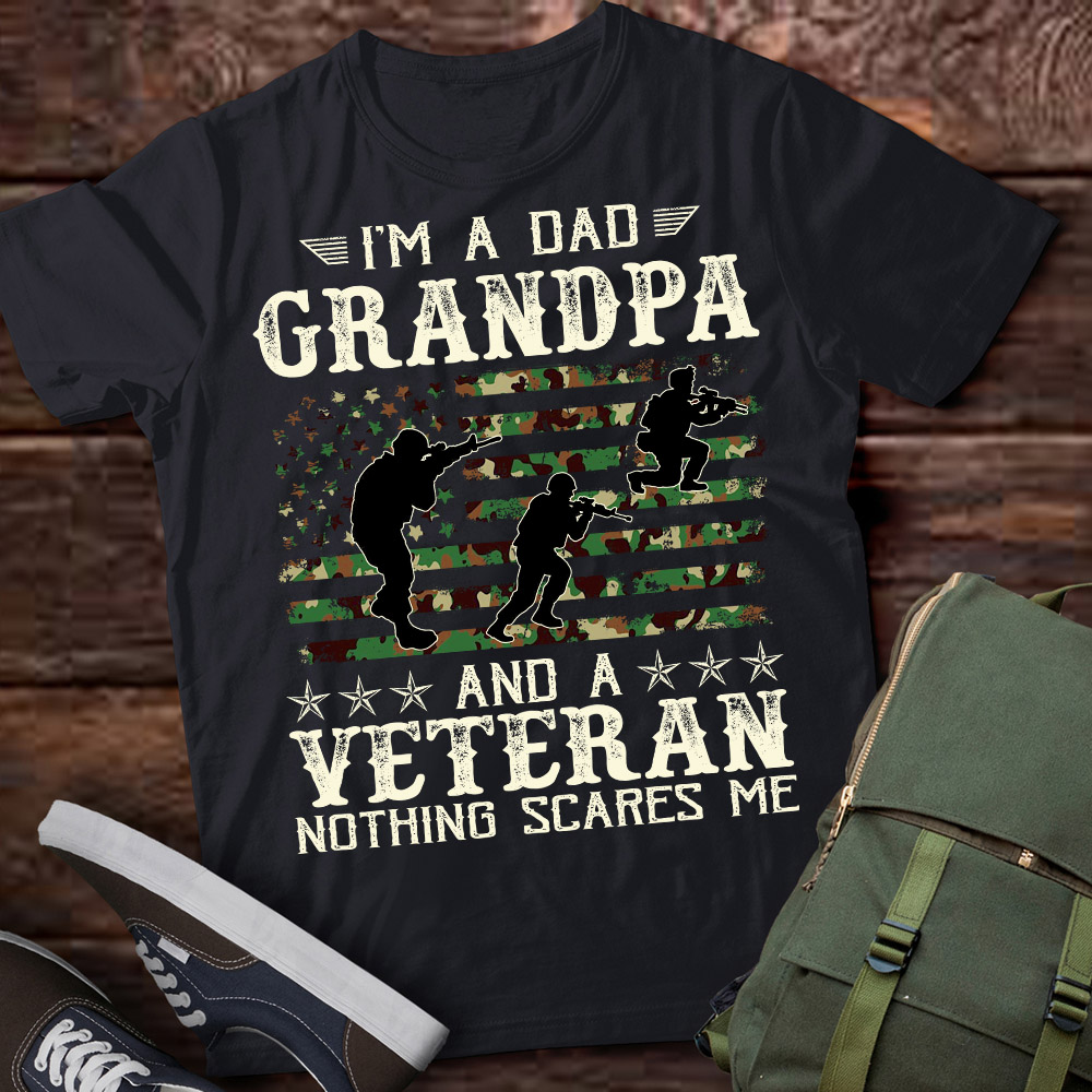Im A Dad Grandpa And Veteran Fathers Day American Flag T Shirt Ltsp